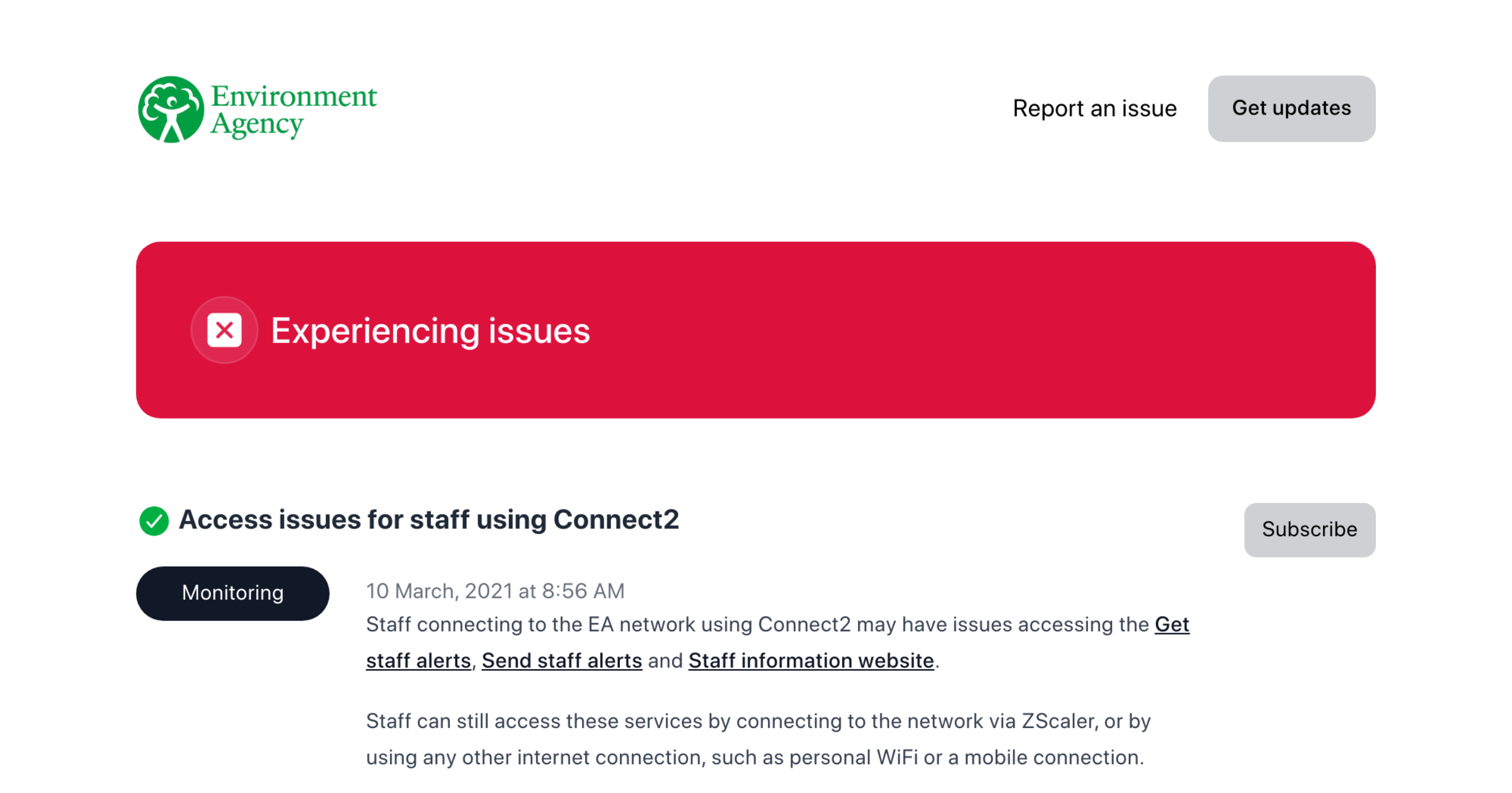 Staff Alerts - Status